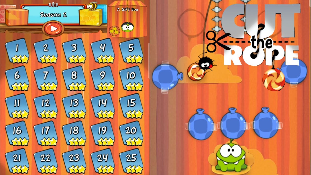 CUT THE ROPE NIVEL 2 - 7 GIFT BOX PLAY PLAY - YouTube