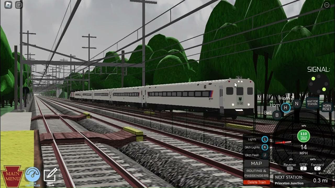 (Roblox) Northeast Corridor Train Sim New Jersey Passenger train goes Through the station Short ...