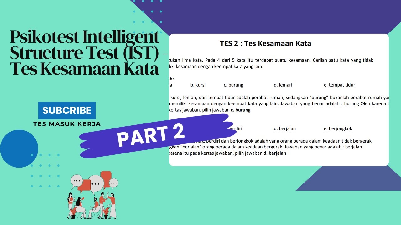 Psikotest Intelligent Structure Test (IST) Part 2 - Tes Kesamaan Kata ...