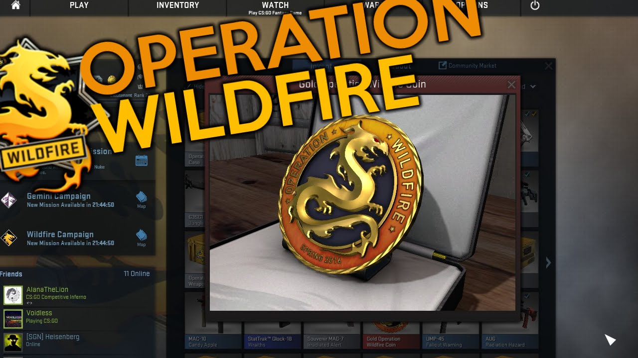 CS:GO Operation Wildfire Coin Upgrade To Gold! - YouTube