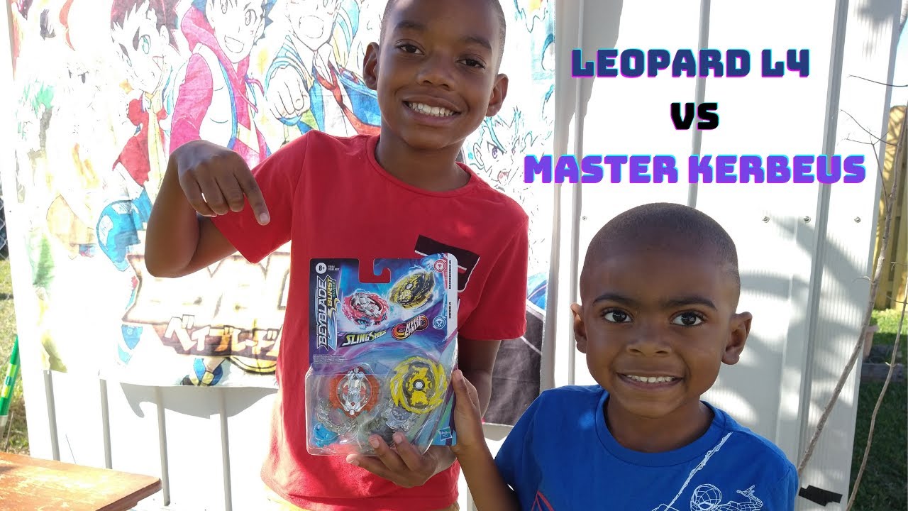 Leopard L4 vs Master Kerbeus K5 | Unboxing and test battles | Beyblade ...
