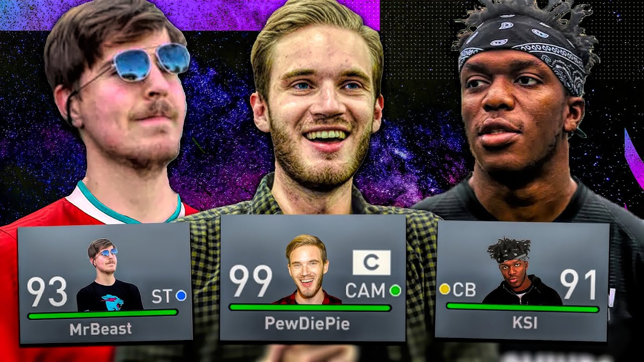 A TEAM OF YOUTUBERS IN FIFA 20 CAREER MODE!! (MrBeast, KSI, PEWDIEPIE ...