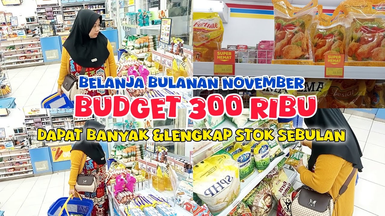 BELANJA BULANAN BUDGET 300 RIBU DAPAT BANYAK & LENGKAP ‼️| STOK SEBULAN ...