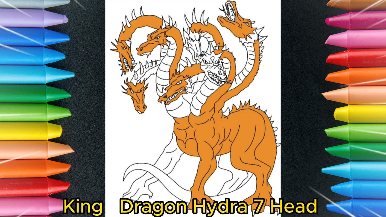 Coloring King Dragon Hydra For kids - YouTube