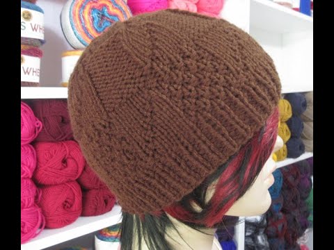 How to knit a hat loggers hat set - YouTube