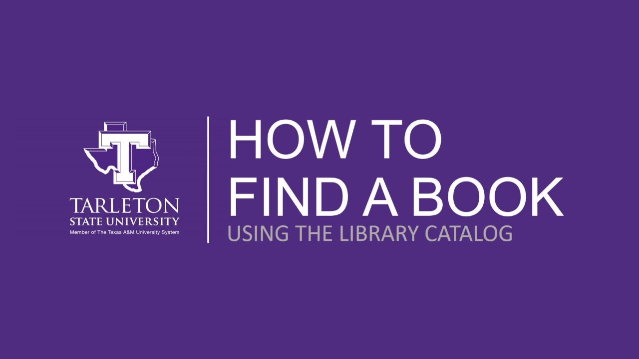 How Do I Find a Book at the Tarleton Libraries? - YouTube