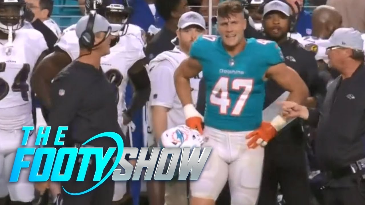 NFL player walks off the field onto the wrong bench | NRL Footy Show ...
