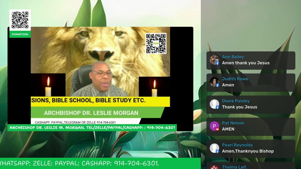 ARCHBISHOP CHIEFAPOSTLE DR. LESLIE M. MORGAN: MIDDAY MEDITATION TEL: 914-704-6301. - YouTube