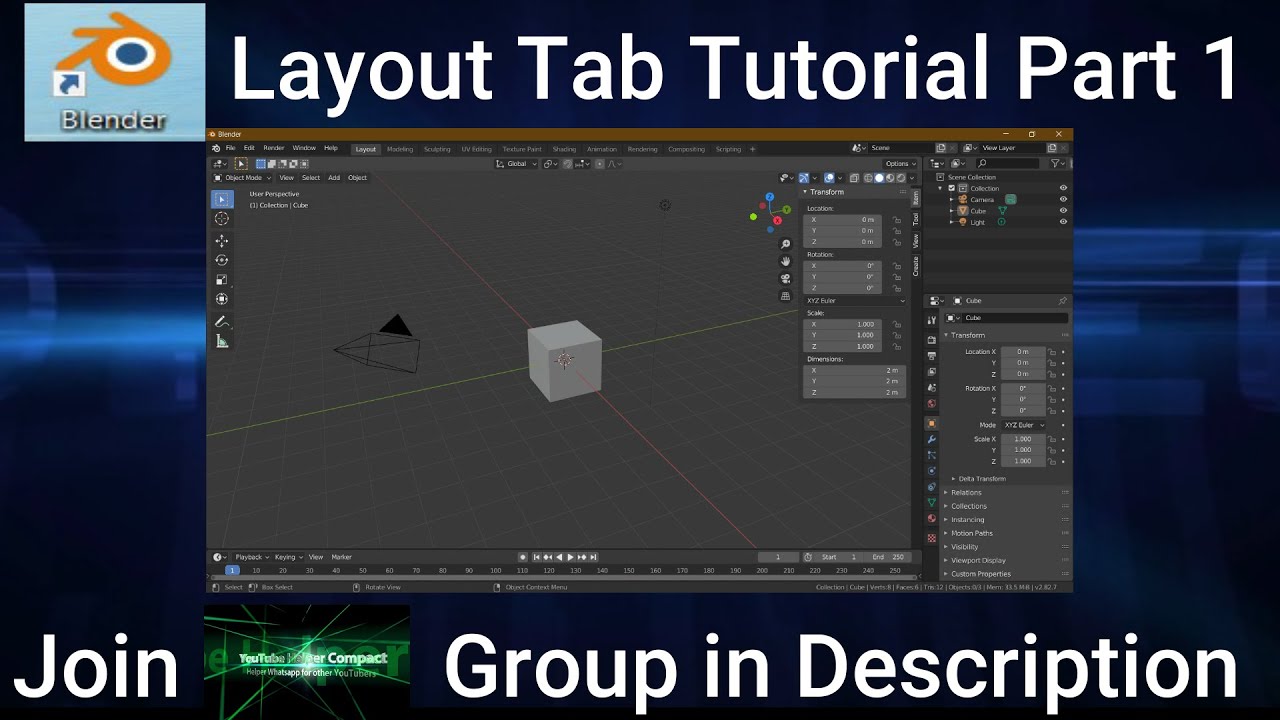 Blender Layout Tab Tutorial Part 1 || Blender Tutorials || D.J Tech ...