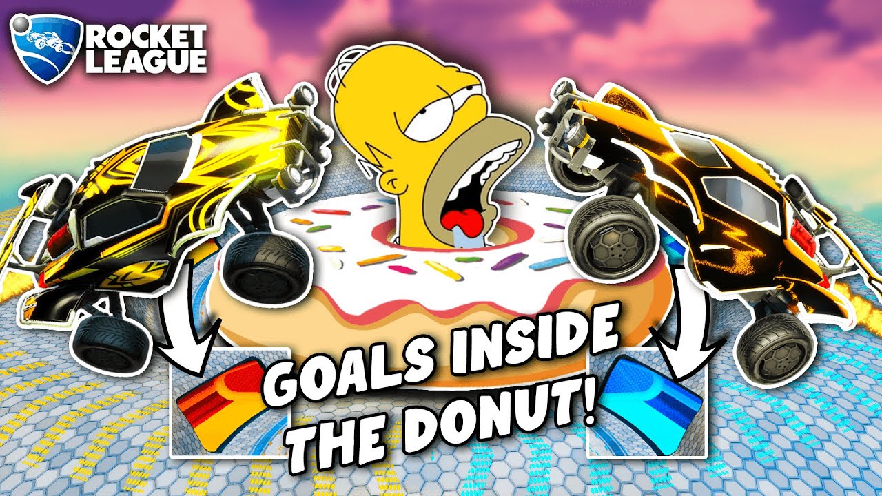 ROCKET LEAGUE BUT WE PLAY ON TOP OF A GIANT DONUT! - YouTube