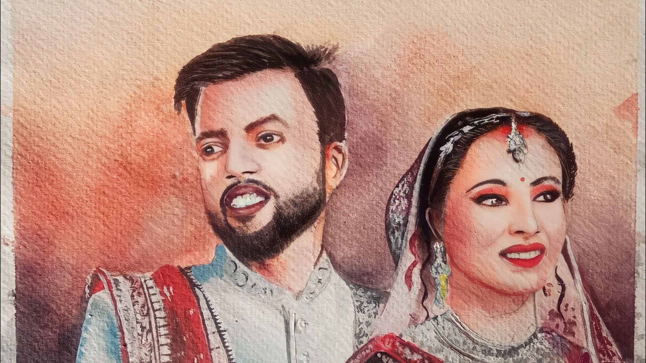 Manoj day 💖💕 jyoti watercolor painting art // beautiful Jodi #painting ...