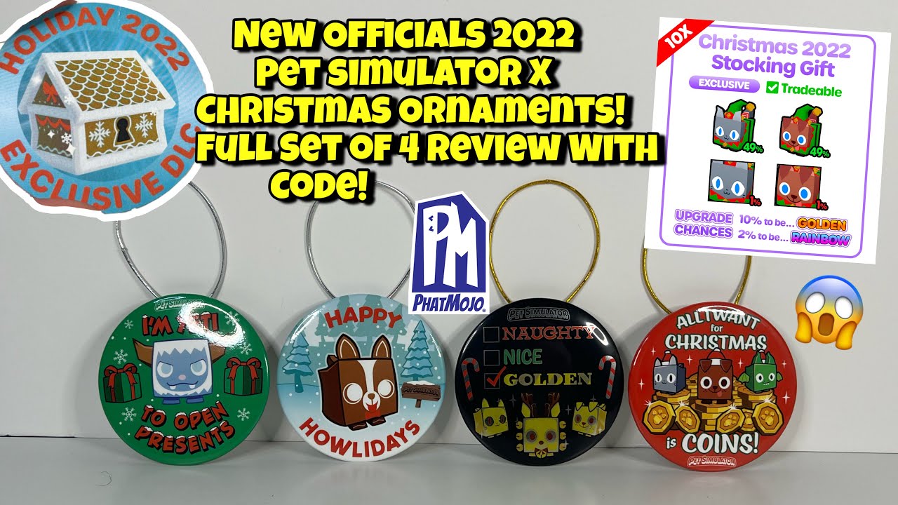 New Pet Simulator X Holiday 2022 Ornaments 4-Pack With New EXCLUSIVE ...
