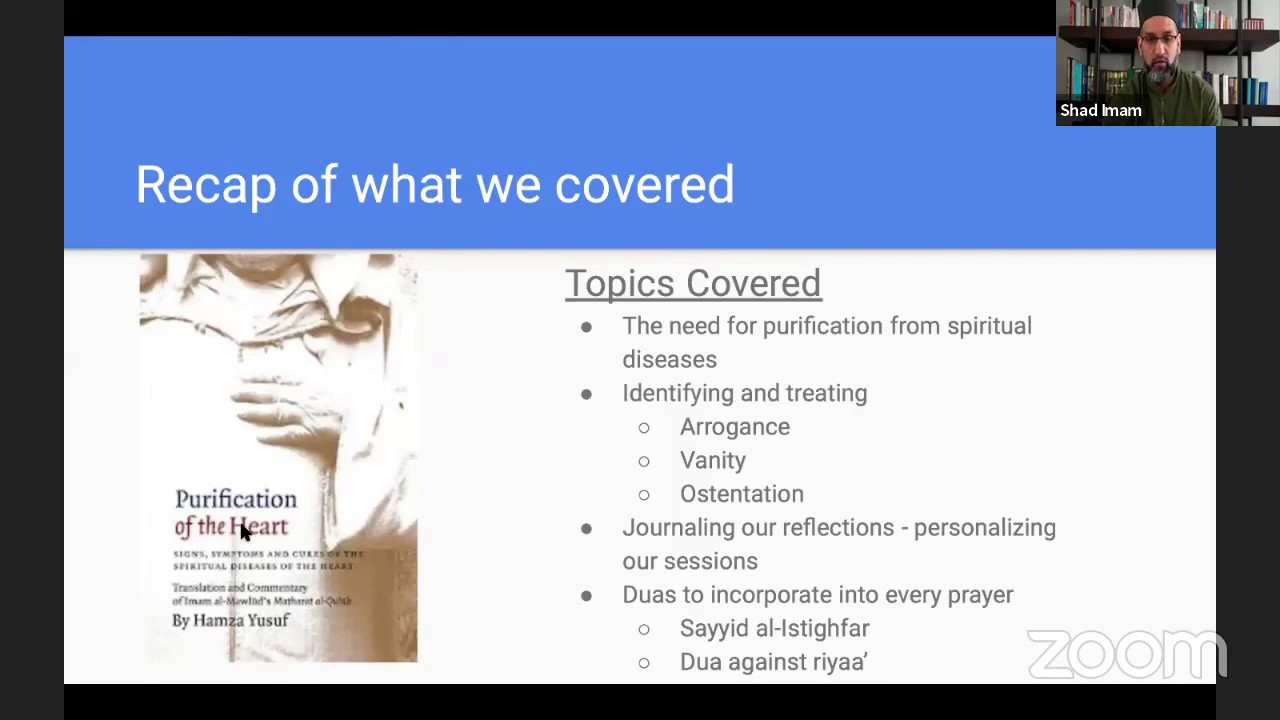 Purification of The Heart: 2nd Session w/ Br. Shad Imam - YouTube