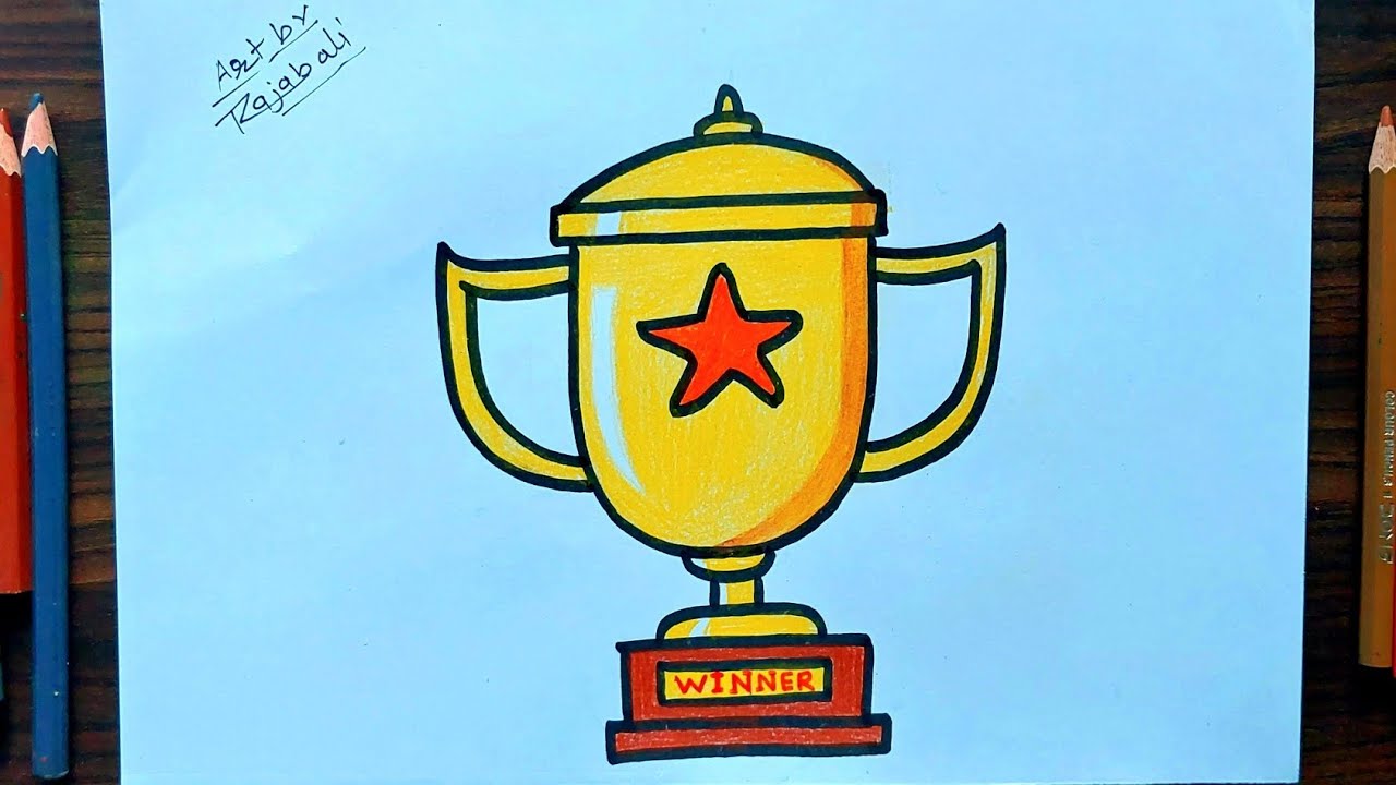 How To draw A Trophy|| Trophy Drawing For Beginners - YouTube