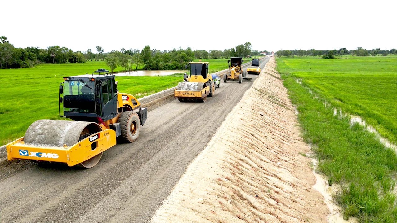 Amazing in The World Updating Road Construction By Motor Grader - YouTube