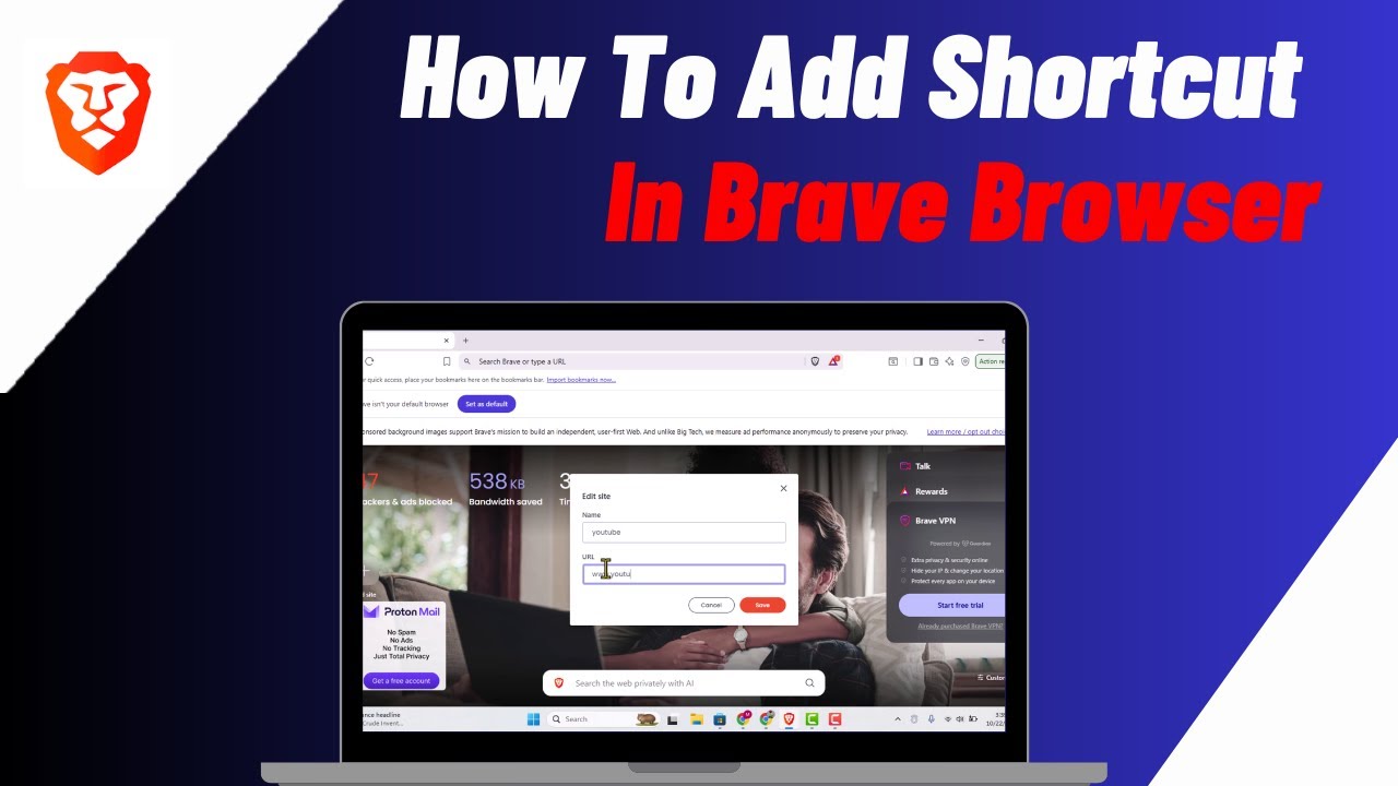 How To Add Shortcut In Brave Browser - YouTube