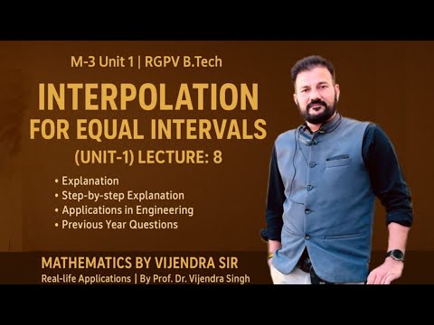 M3 unit-1 lec-8 Interpolation for equal interval - YouTube