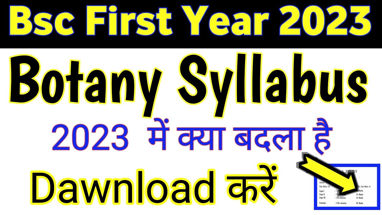 Bsc first year Botany Syllabus 2023 II bsc first year botany syllabus ...