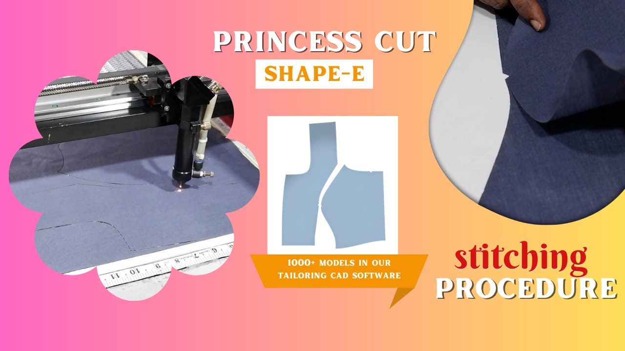 Princess Cut Shape E Blouse||Easy stiching|Easy cutting without ...