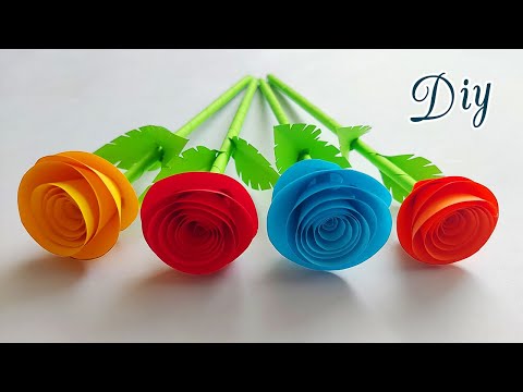 Easy and Beautiful Paper Rose Making 💐| DIY Origami Rose Flower
