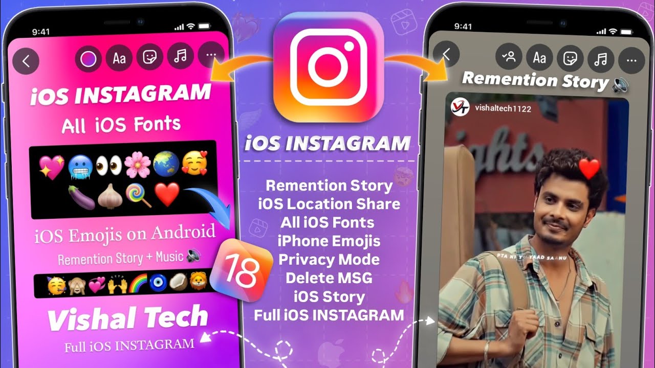 iOS INSTAGRAM for Android🔥 | Remention Story + Sound | iOS 18 Emoji ...