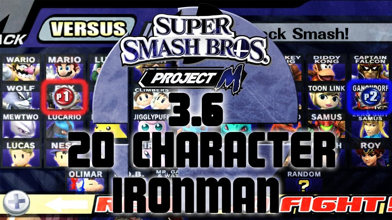 Super Smash Bros: Project M [3.6] 20 character Ironman 1 Stock | #76 ...