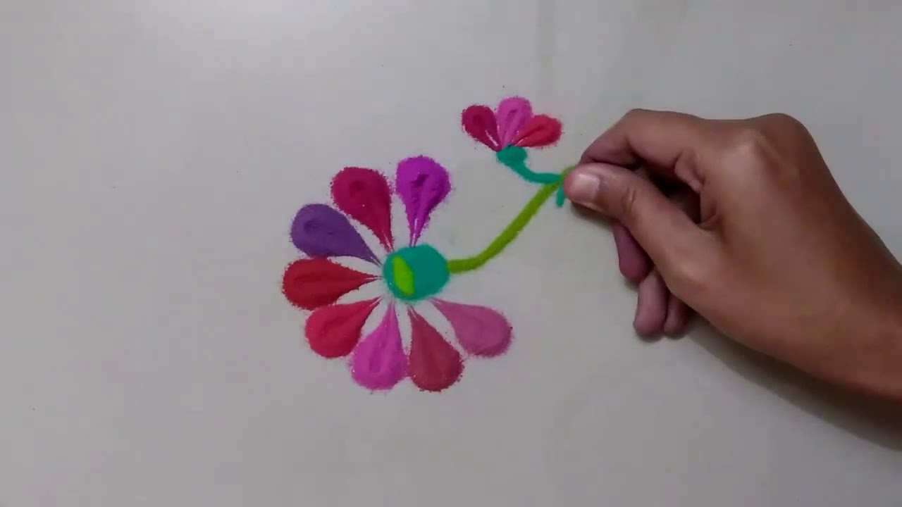 Very Simple, Easy and Quick Rangoli Design for everyday || Daily ...