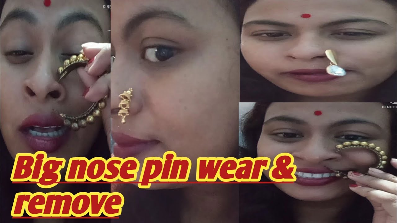 #Big nose pin wear & remove#funny video#challenge video#@Rini's simple ...