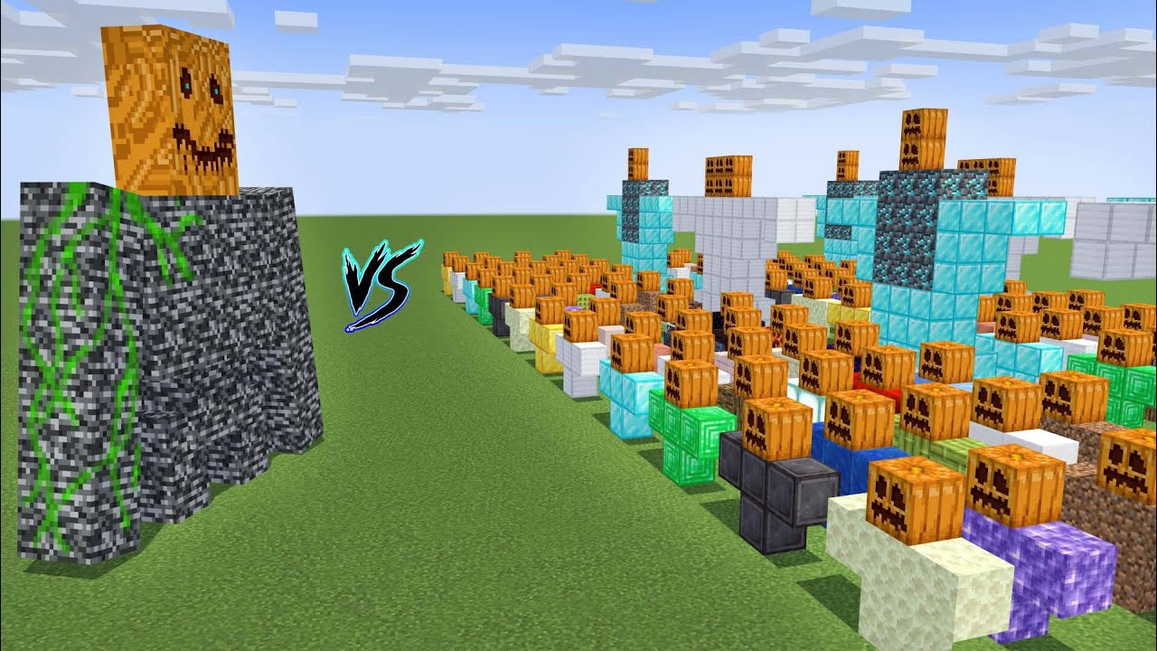 MINECRAFT: TITAN BEDROCK GOLEM VS AlL GOLEMS - IRON GOLEM - DIAMOND ...