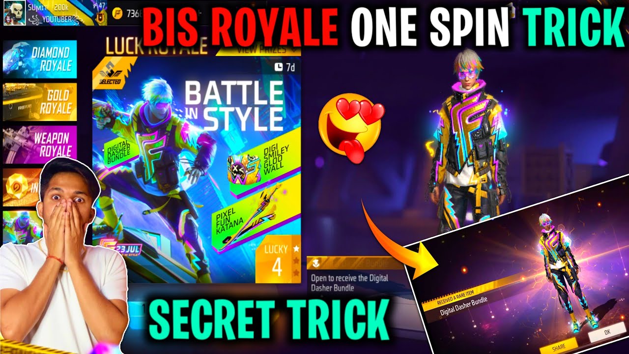 BATTLE IN STYLE ROYALE ONE SPIN TRICK FREE FIRE / BATTLE IN STYLE ...
