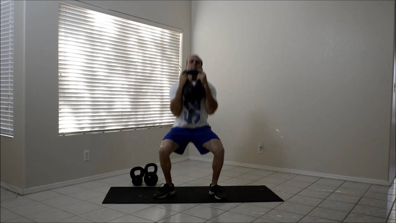 2 Hand Kettlebell Clean Thruster - YouTube