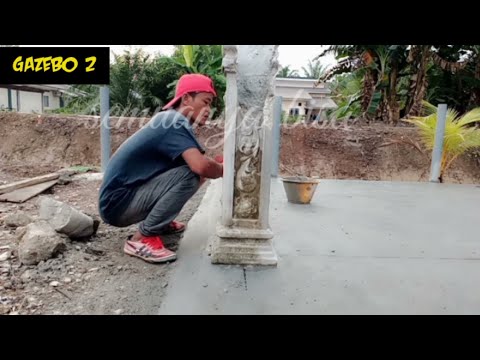 cara buat gazebo.#part2.proses buat lapik tiang gazebo//proses konkrit ...
