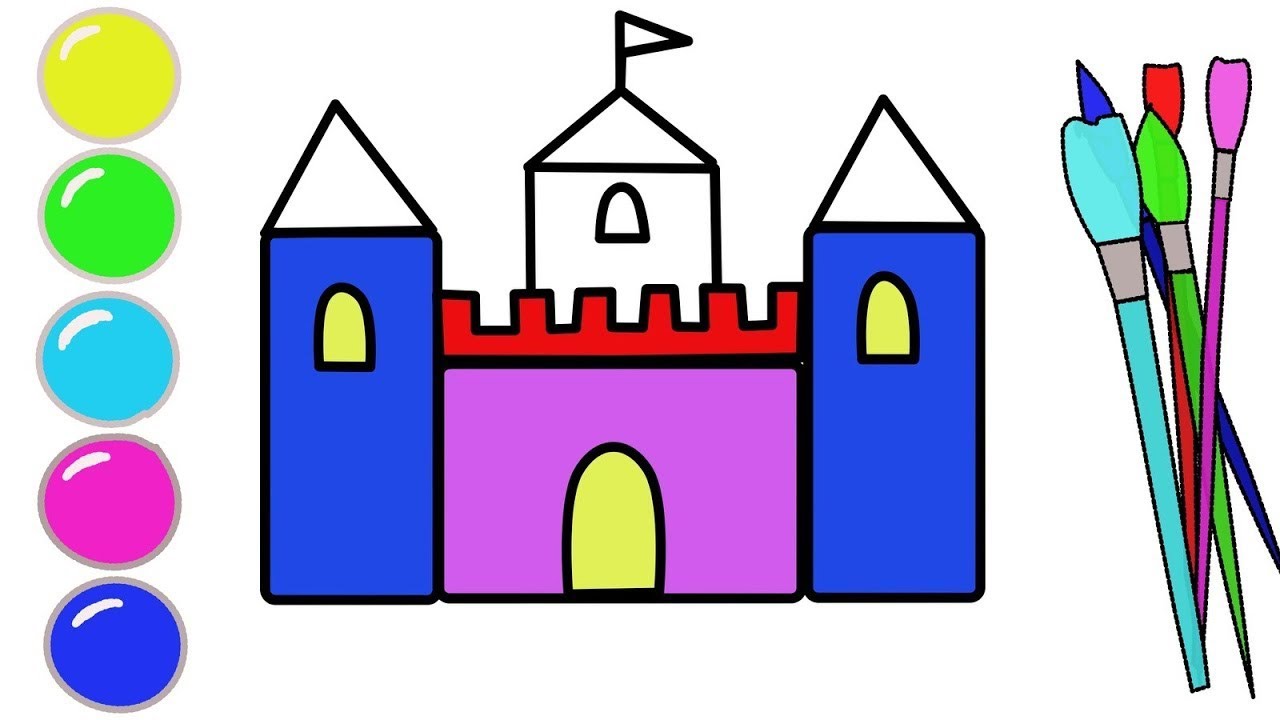 How to draw a Palace for children / Drawing for kids - YouTube