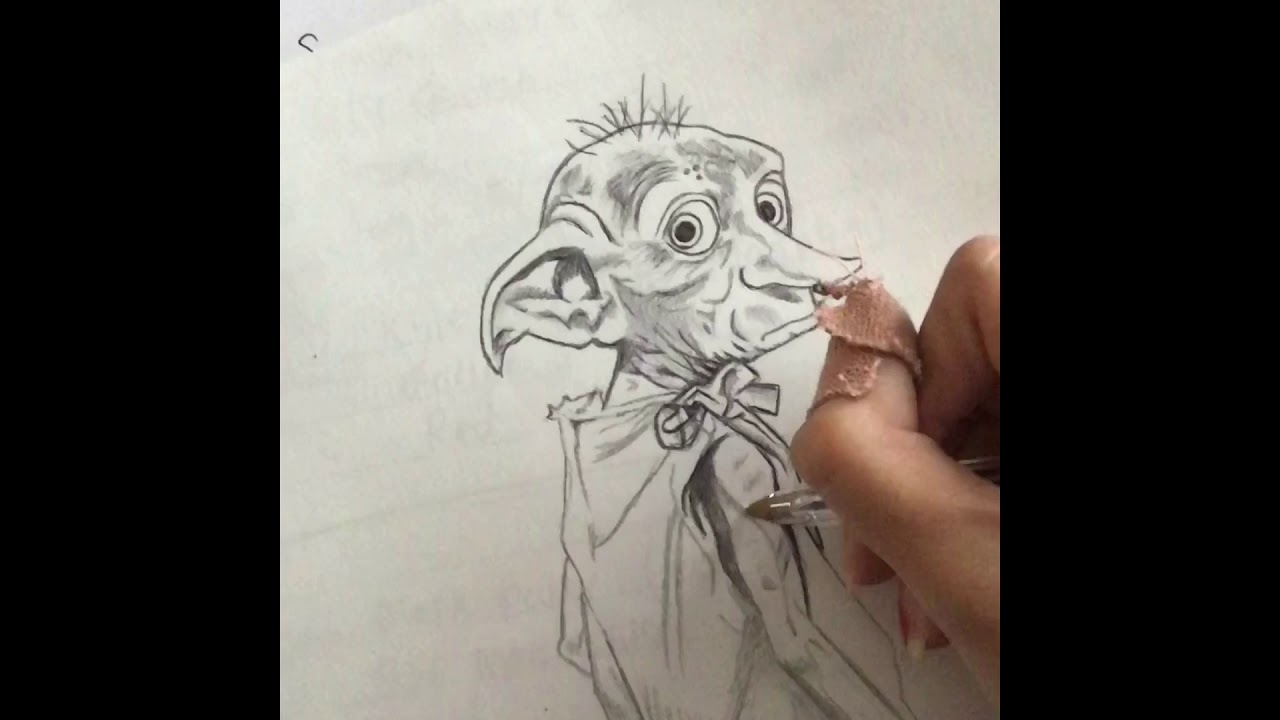Drawing Dobby. Adding pen detail - YouTube