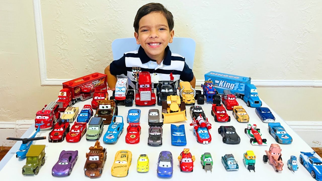 Disney Pixar Cars Various Cars miniature cars roll down a colorful ...