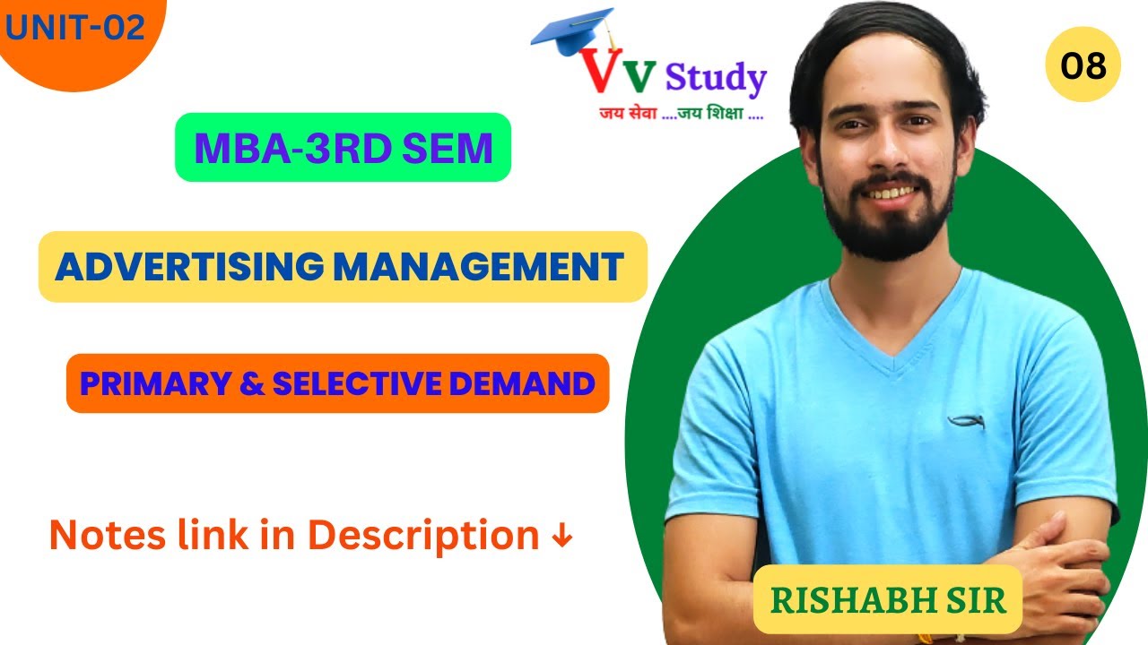 primary & selective demand || Advertising Management || unit 2 || 3rd ...