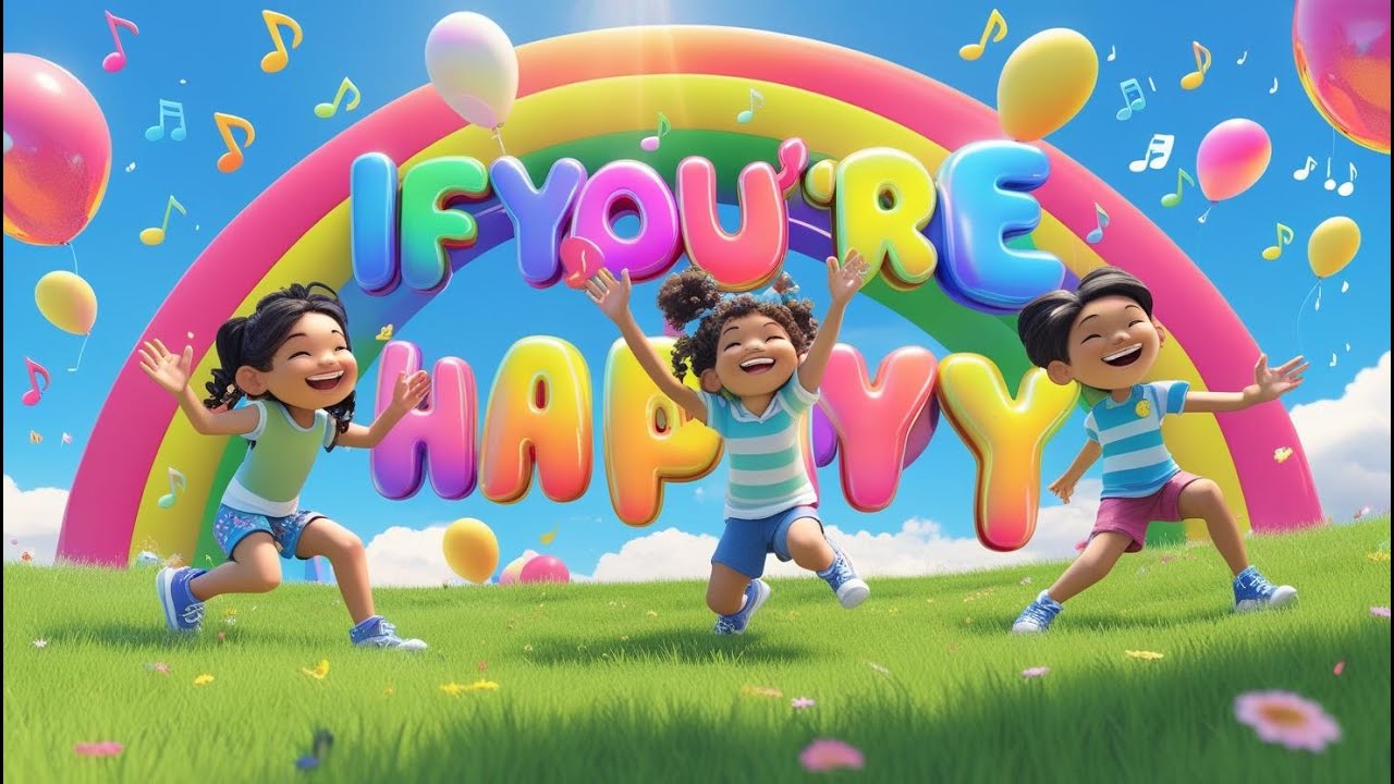 If You Are Happy And You Know It Song R1E1406 | Classic Nursery Rhyme ...