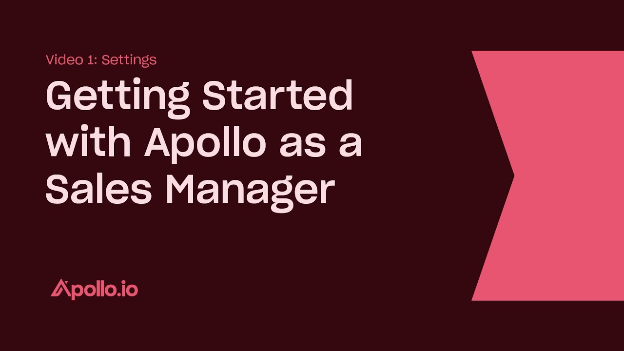 Getting Started With Apollo as a Sales Manager - YouTube