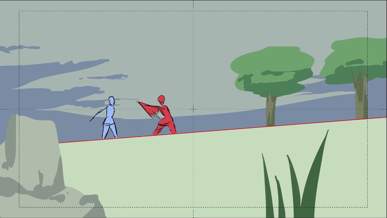 Fight scene animation practice - YouTube