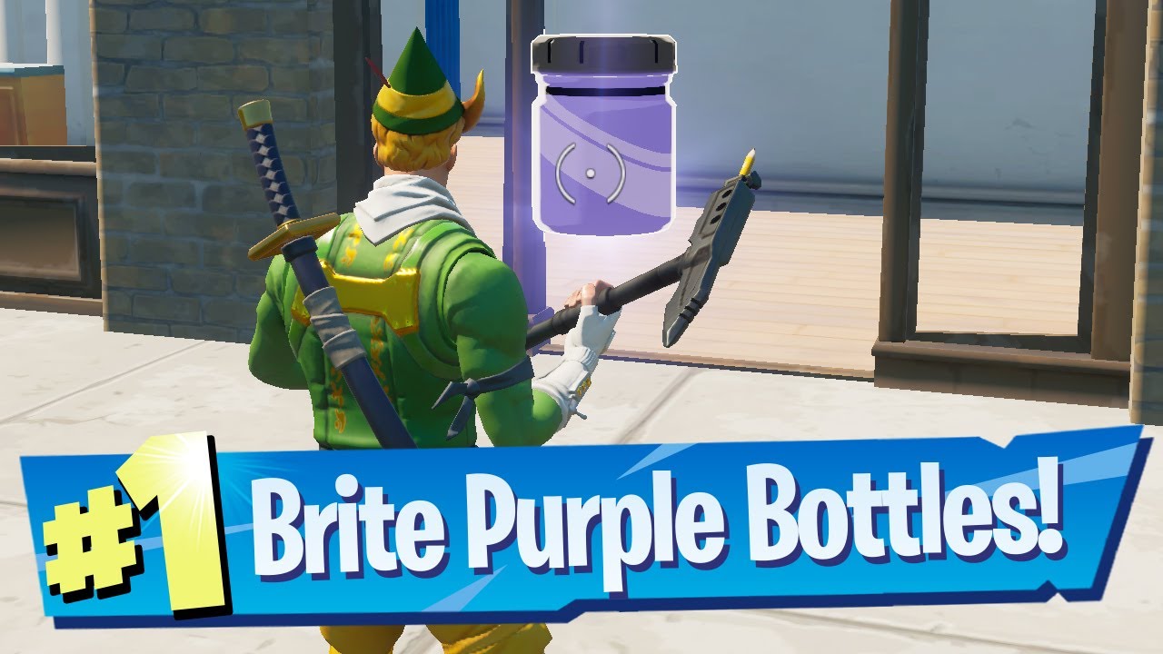 Find Bottles of Brite Purple in Retail Row Location - Fortnite - YouTube