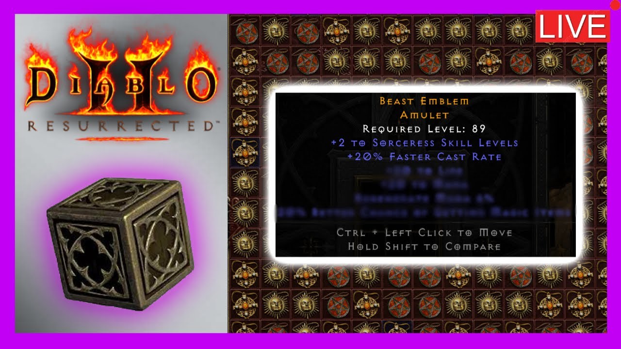Diablo 2: 500 Crafted Caster Amulets! Let's get a GODLY 2/20! - YouTube