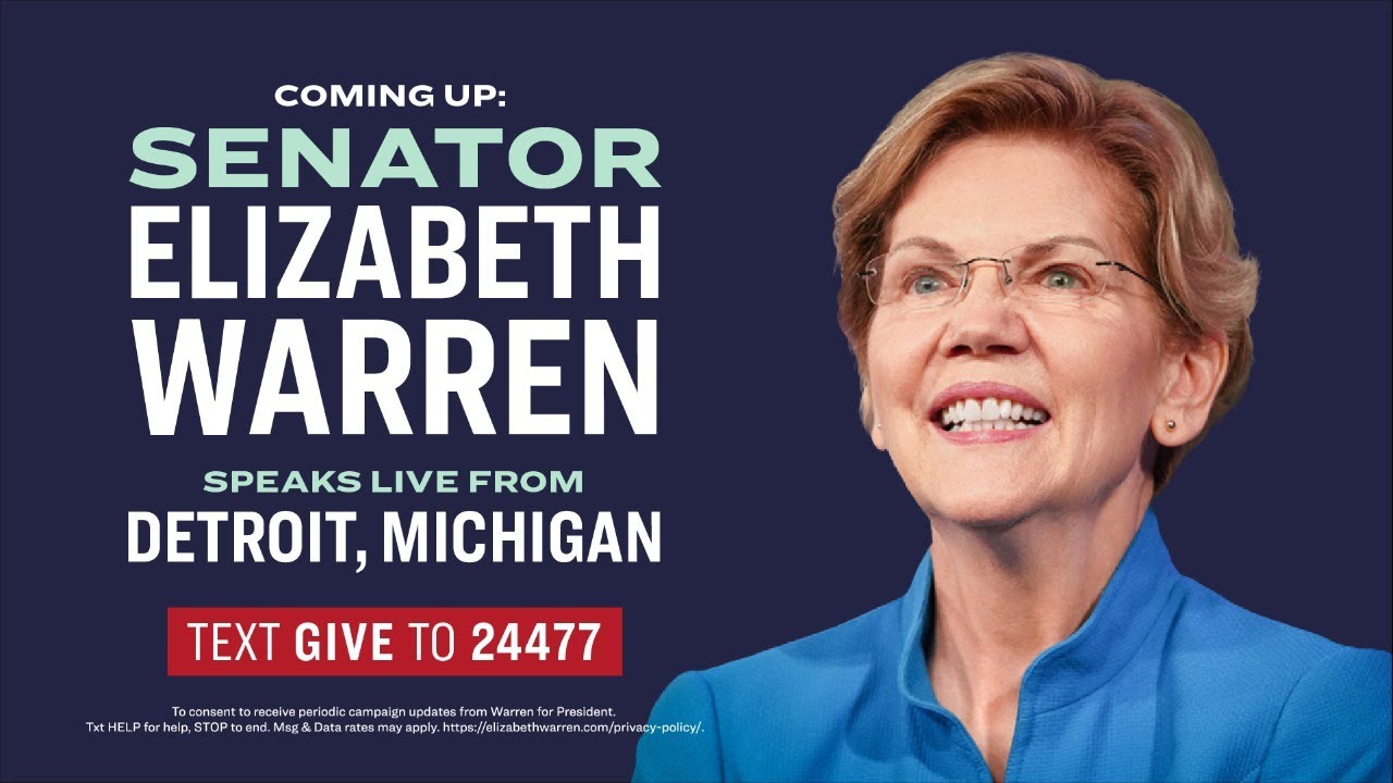Senator Elizabeth Warren speaks live from Detroit! - YouTube