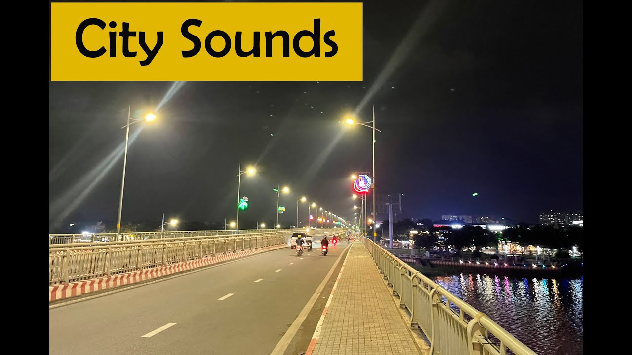 city sounds | traffic sounds at night | Traffic, Horns, People ...