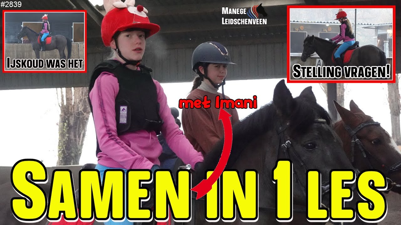 PAARD rijden, terwijl het IJSKOUD IS.Samen met IMANI in de LES rijden ...