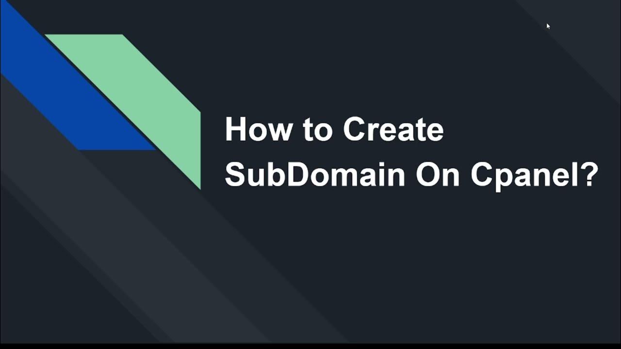 How to Create a Subdomain in cPanel 2023 | Step-by-Step Tutorial | Shanewajshezan - YouTube