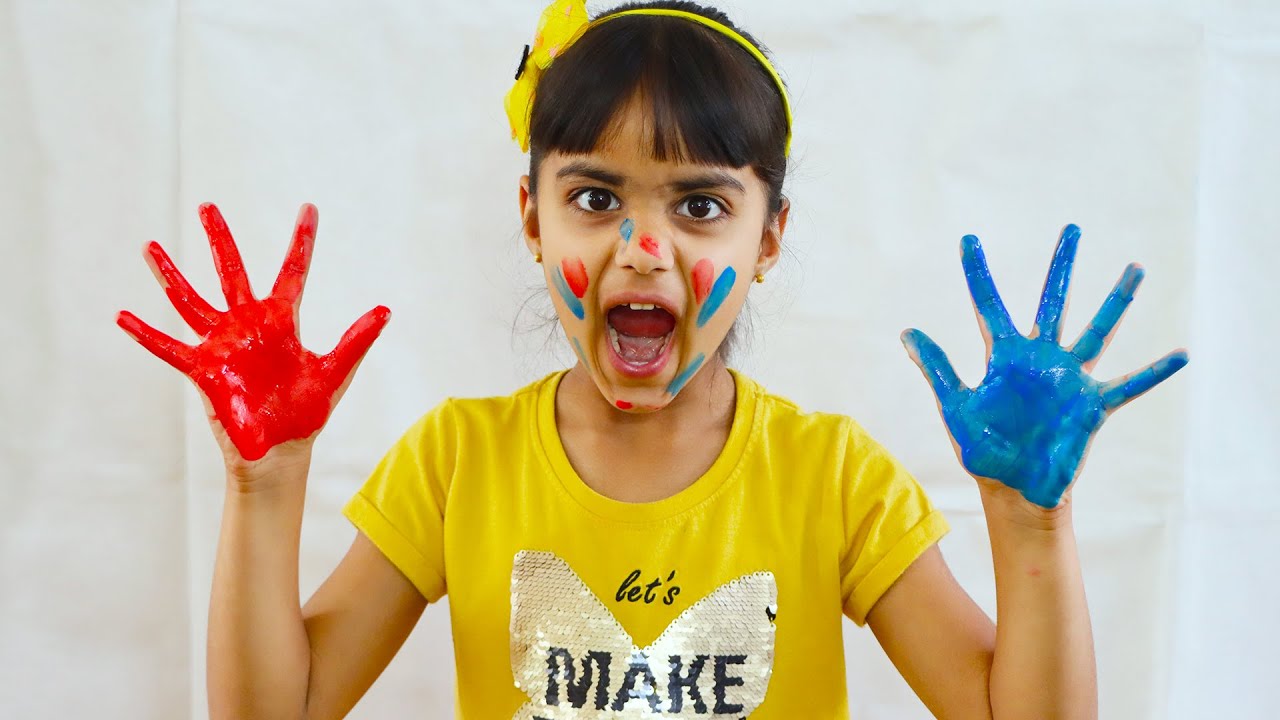 Ashu Painting Experiment on Mom work FUN Kids Pretend Play - YouTube