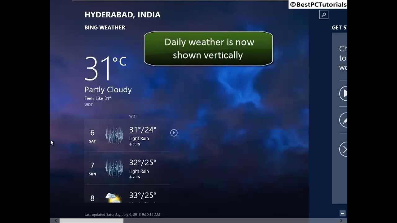 Windows 8.1 - New Weather App - YouTube