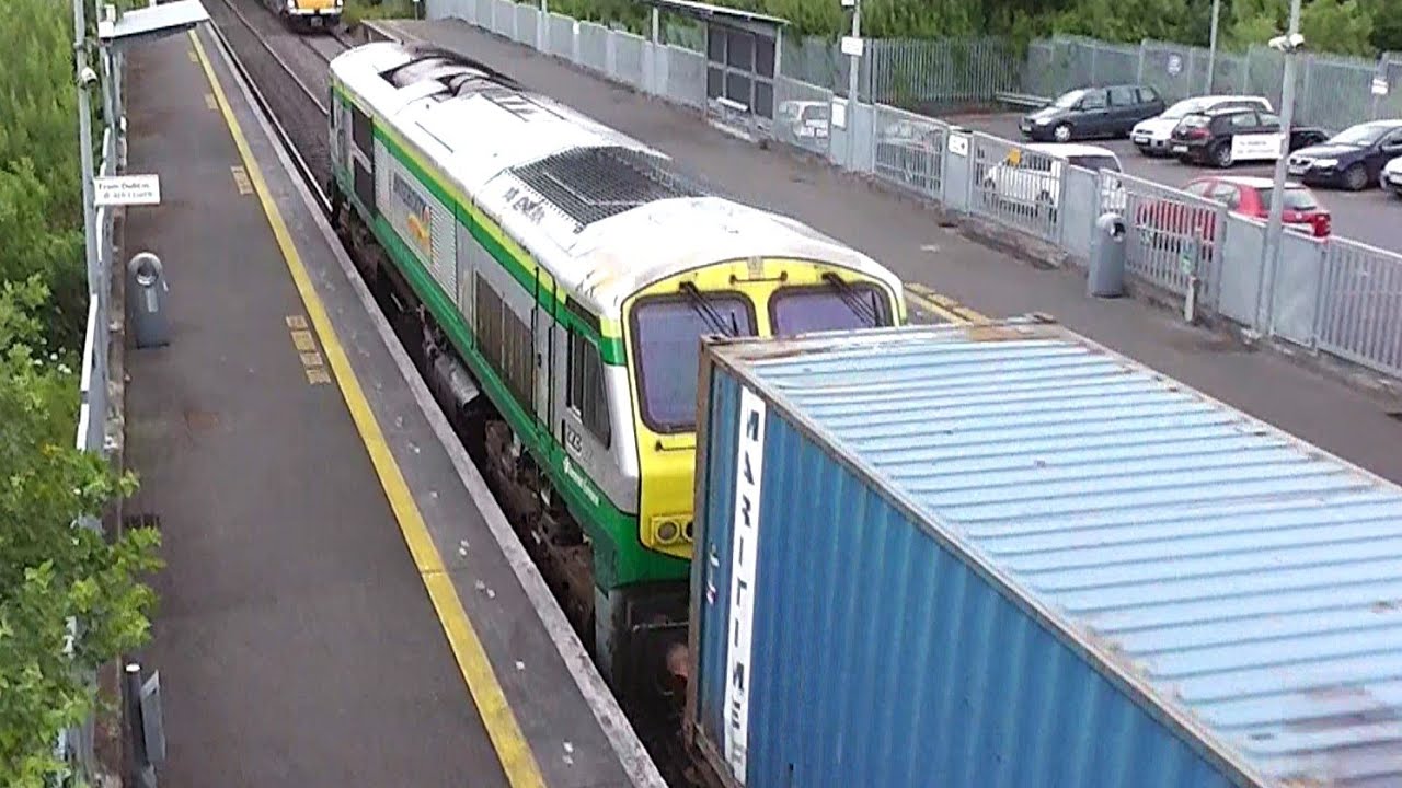 Irish Rail 201 Class loco 223 + IWT freight Liner - Monasterevin ...