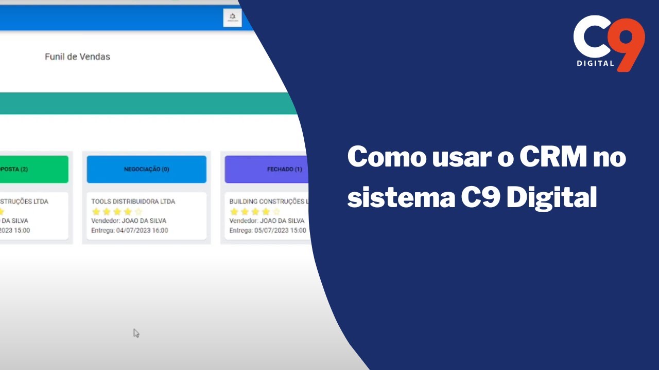 Como usar o CRM no sistema C9 Digital - YouTube