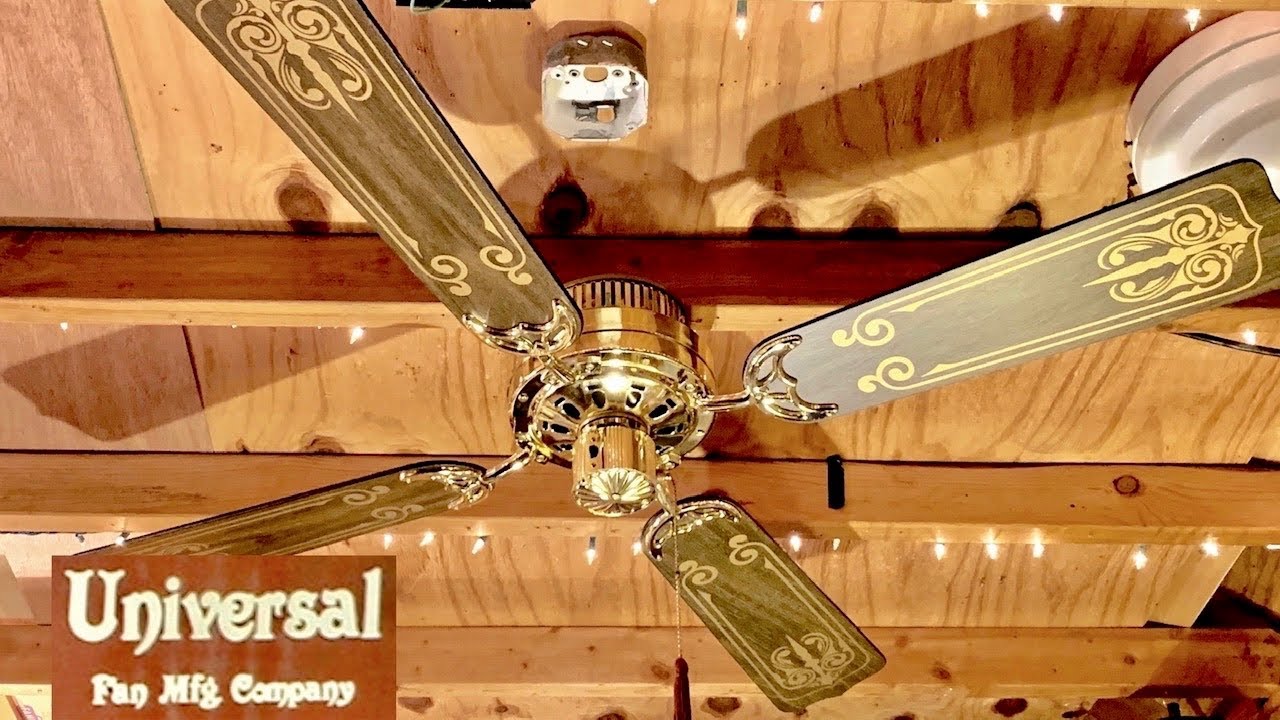 Universal Fan MFG "CF487 Flushmount Spinner" Ceiling Fan - YouTube
